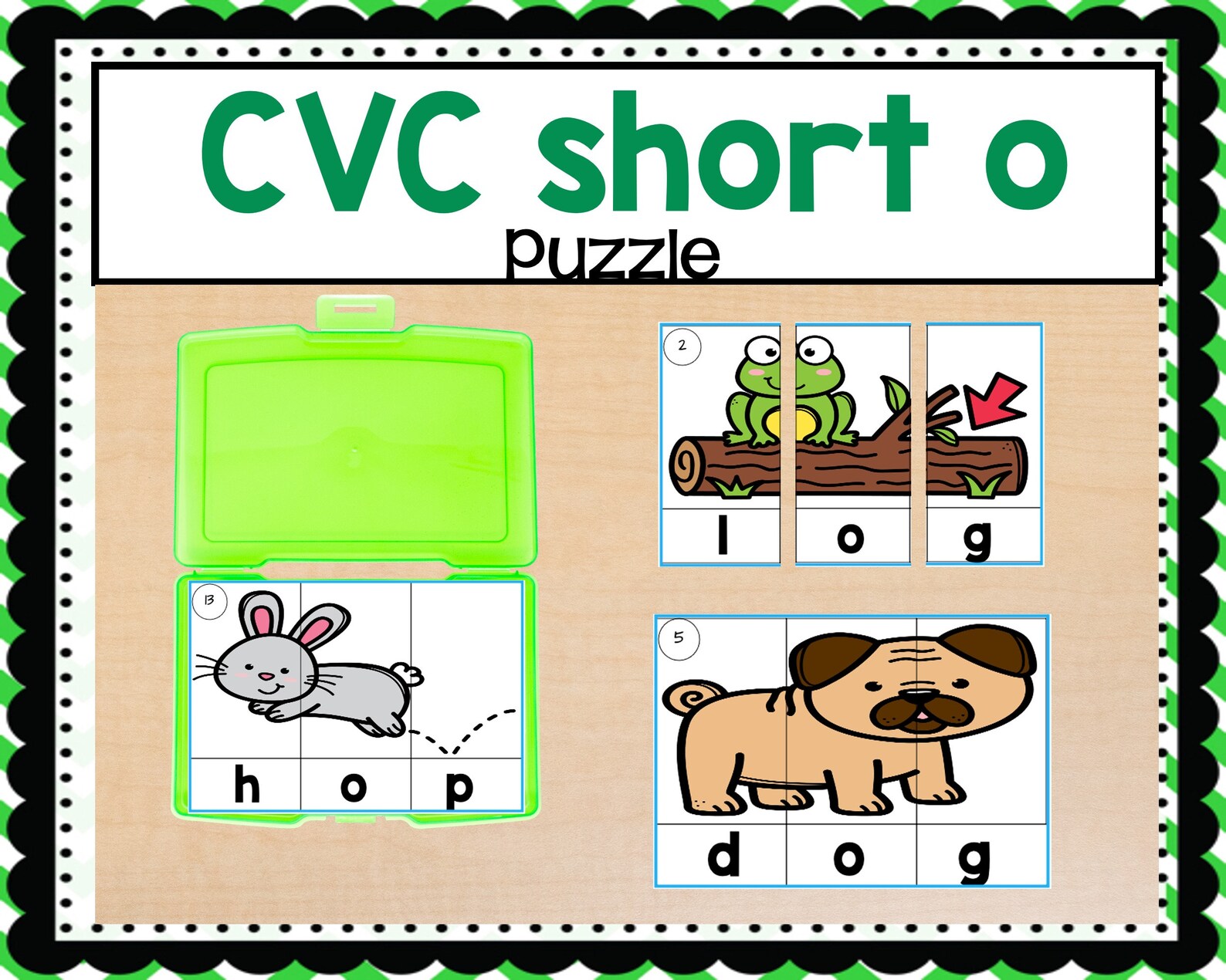 20 Short O Vowel Word Puzzles, CVC Spelling Practice Puzzles for ...