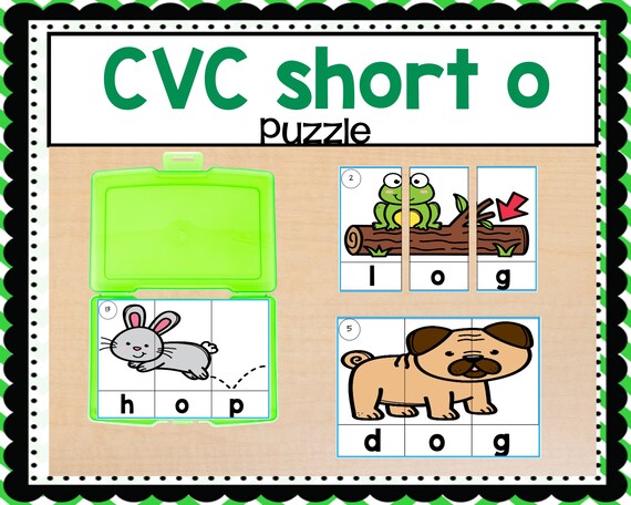 20 Short O Vowel Word Puzzles CVC Spelling Practice Puzzles - Etsy