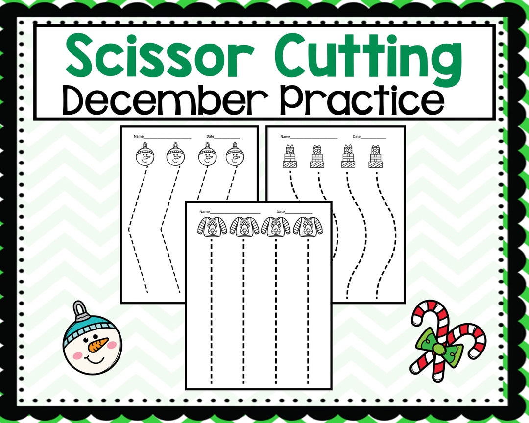 64 Page Holiday Scissor Skill, Cutting Practice, Fine Motor Practice ...