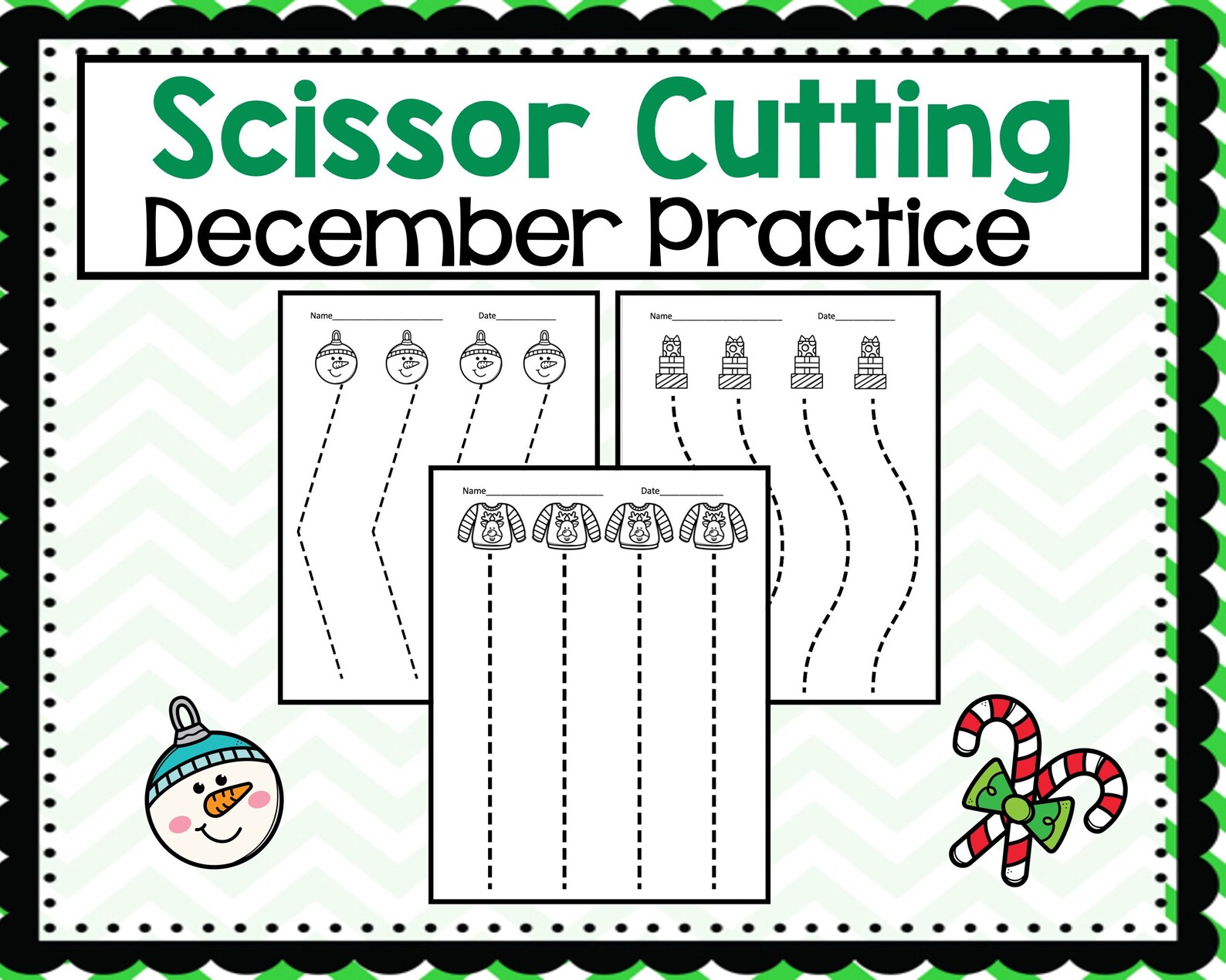 64 Page Holiday Scissor Skill, Cutting Practice, Fine Motor Practice ...
