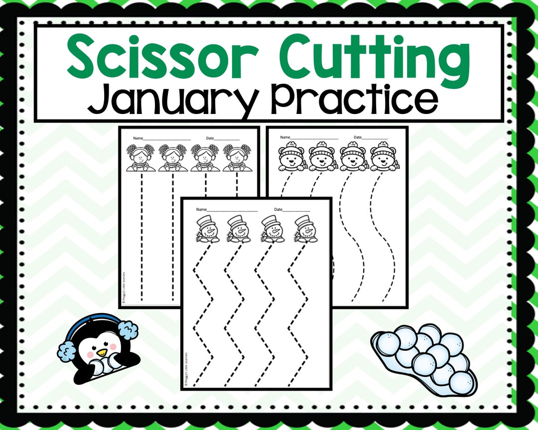 64 Page Winter Scissor Skill, Cutting Practice, Fine Motor Practice ...