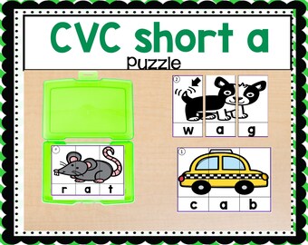20 Short O Vowel Word Puzzles, CVC Spelling Practice Puzzles for ...