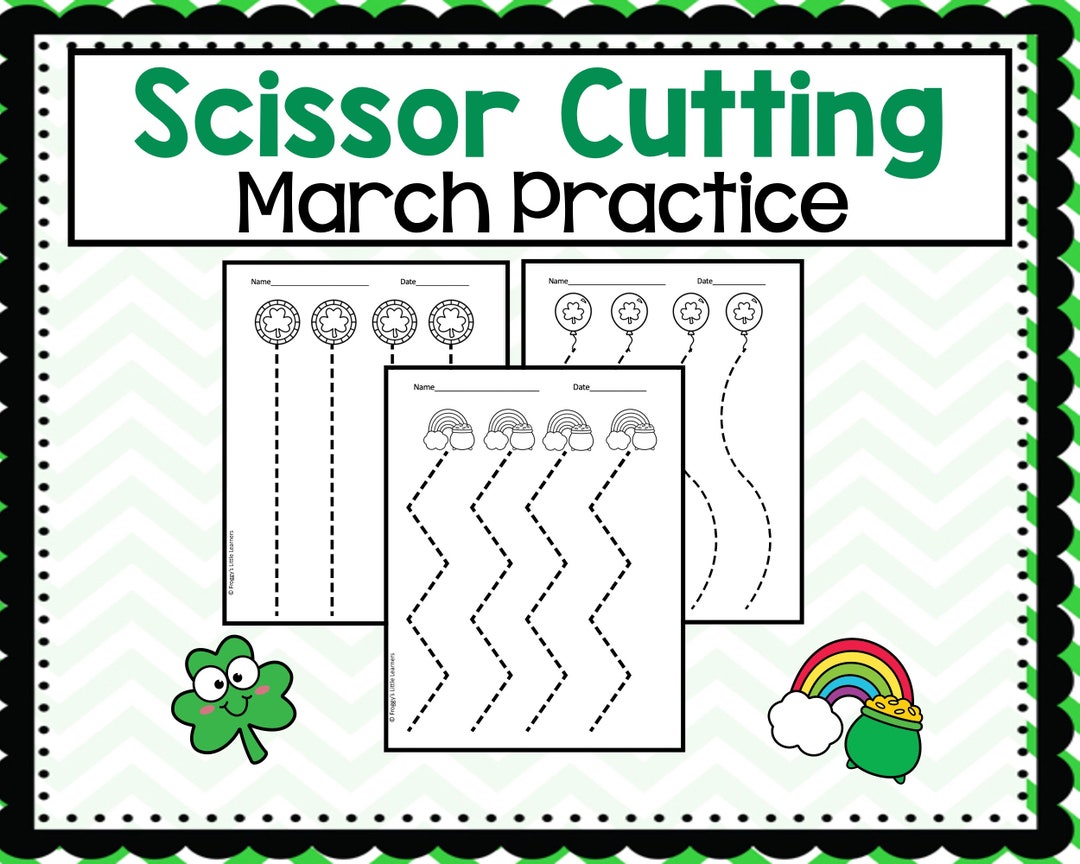 64 Page March Scissor Skill, Cutting Practice, Fine Motor Practice Prek ...