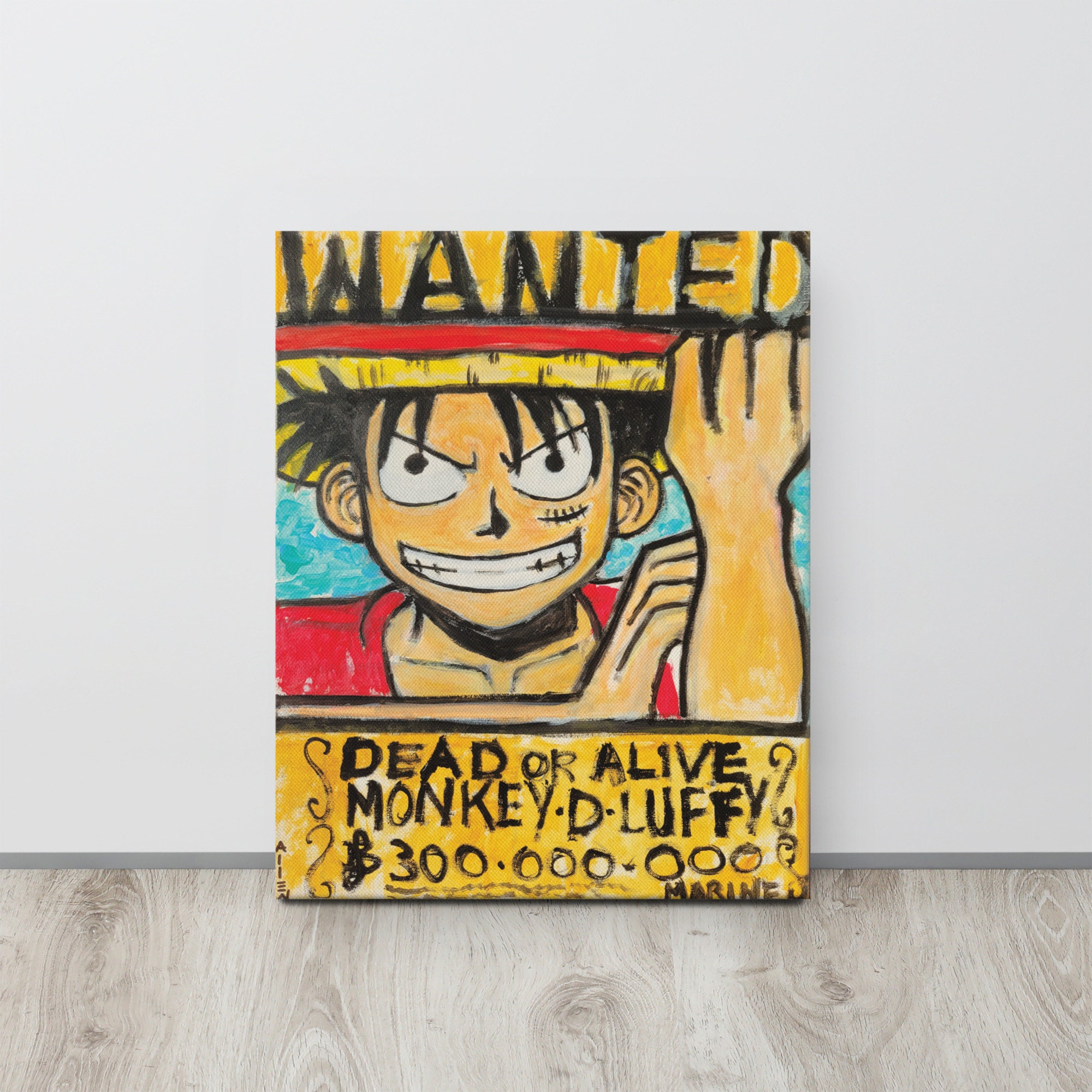 One Piece Monkey D Luffy Wanted Poster Painting, Luffy Wanted Poster ...