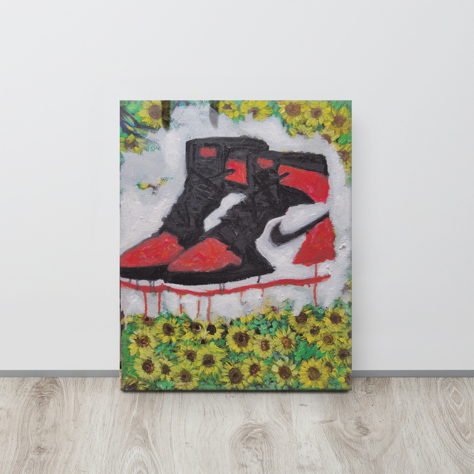 Nike Air Jordan 1s Banned Bred Painting Retro Air Jordan 1 Art Retro ...