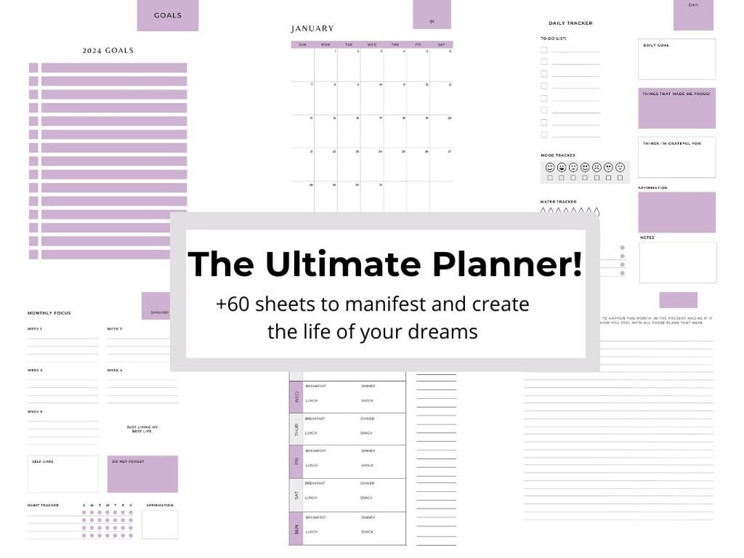 Planner 2024, Goals Tracker, Daily Tracker, Manifestation Letter, Meal ...