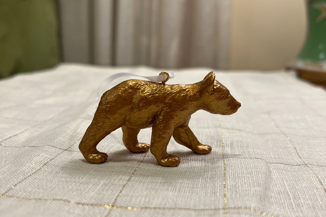 Hand-painted Mini Olympic Gold Bear Cub Ornament - Etsy