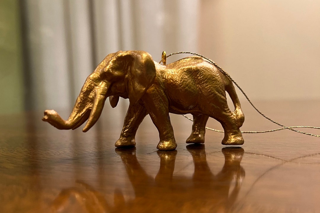 Hand-painted Mini Olympic Gold Elephant Christmas Ornament - Etsy