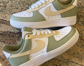 Nike Air Force 1 'matcha'. AF1 / Custom Sneakers / Green Sneakers - Etsy