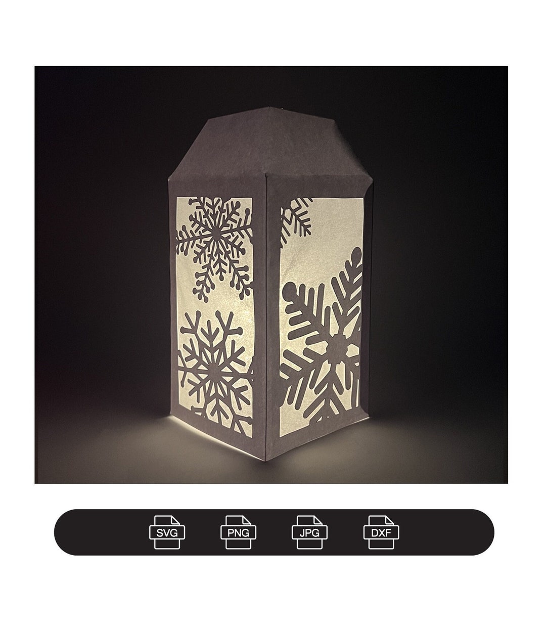 Digital Christmas Lantern Svg, Snowflakes Lantern, Xmas Projects ...