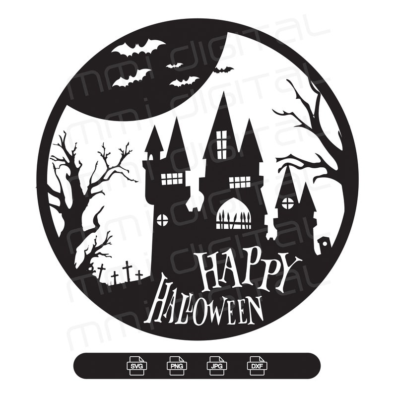 Halloween Clipart SVG Happy Halloween Vector File. Silhouette - Etsy