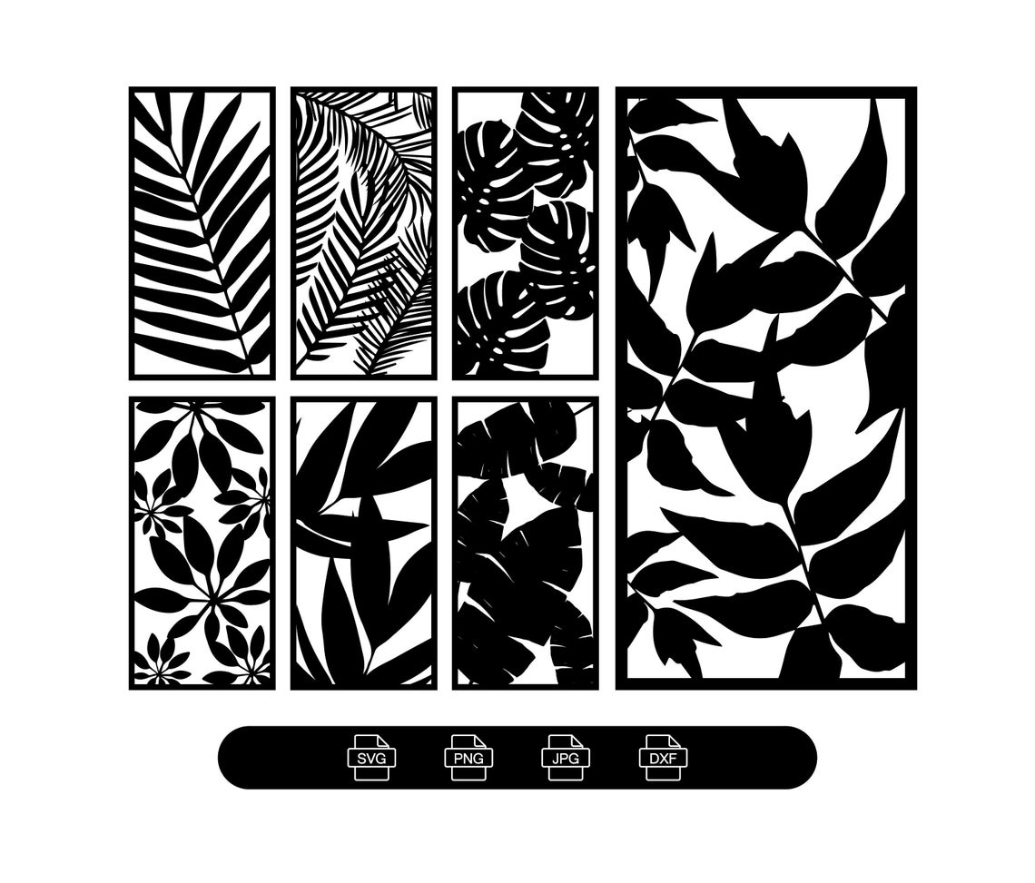 Nature Leaves Panel Templates Set 2, Silhouette Vector Files, Monstera ...