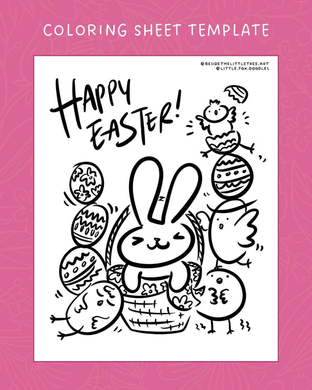 Cute Easter Coloring Sheet (digital Printables) - Etsy