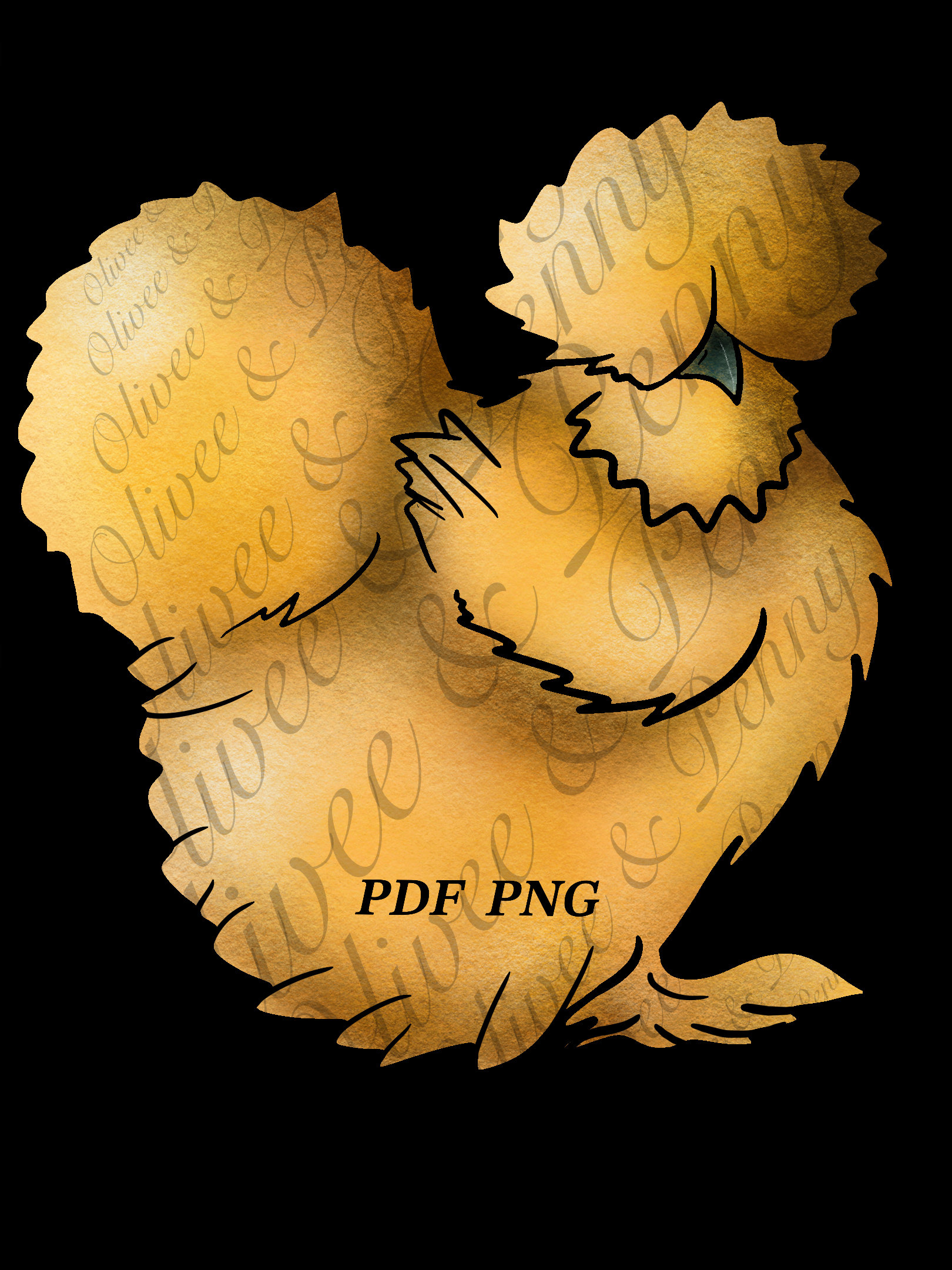 Buff Silkie Hen Drawing and Outline - Etsy