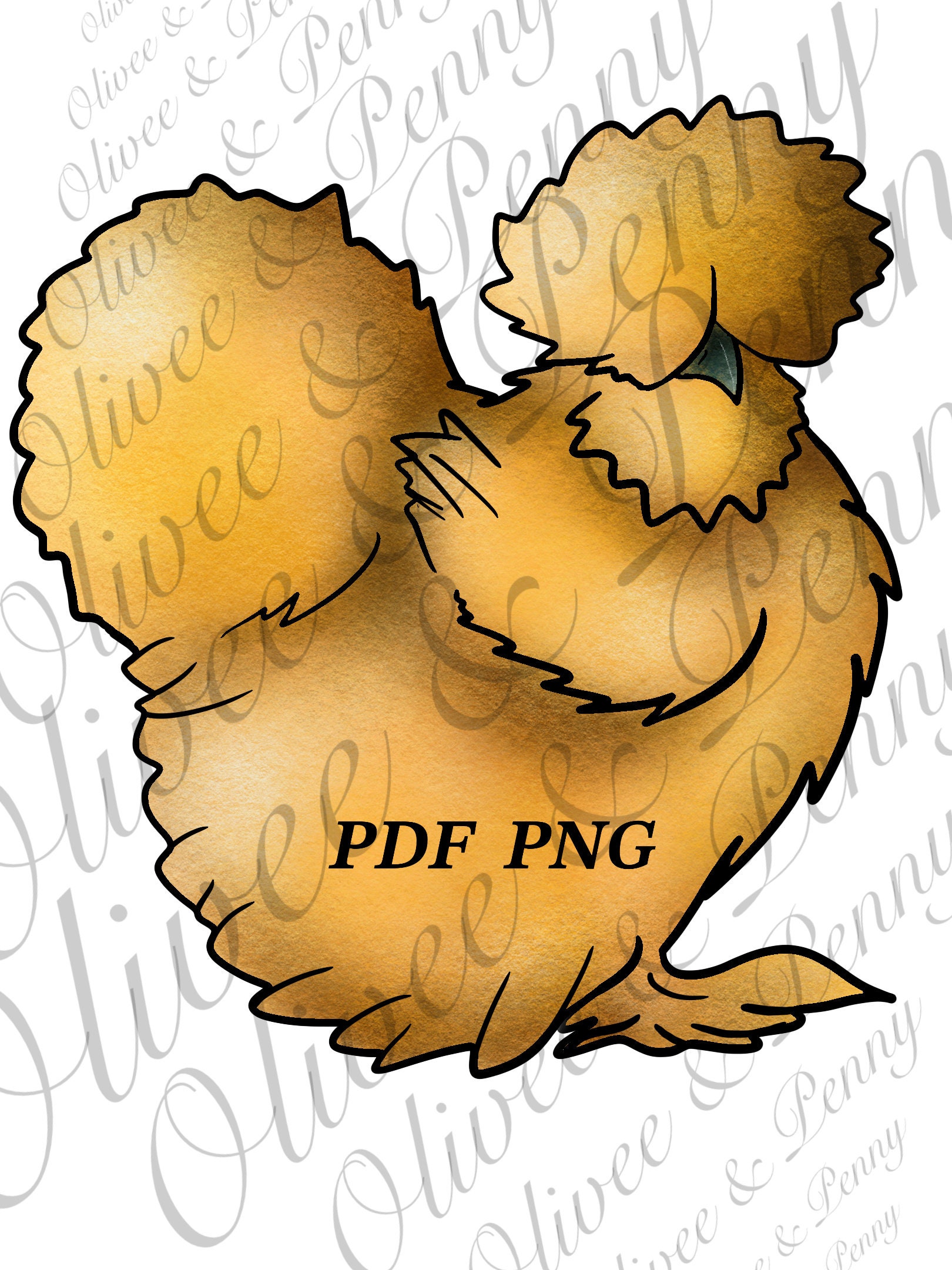 Buff Silkie Hen Drawing and Outline - Etsy
