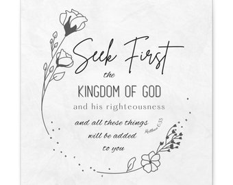 Seek First the Kingdom Digital Art, Matthew 6:33, Kingdom of God ...