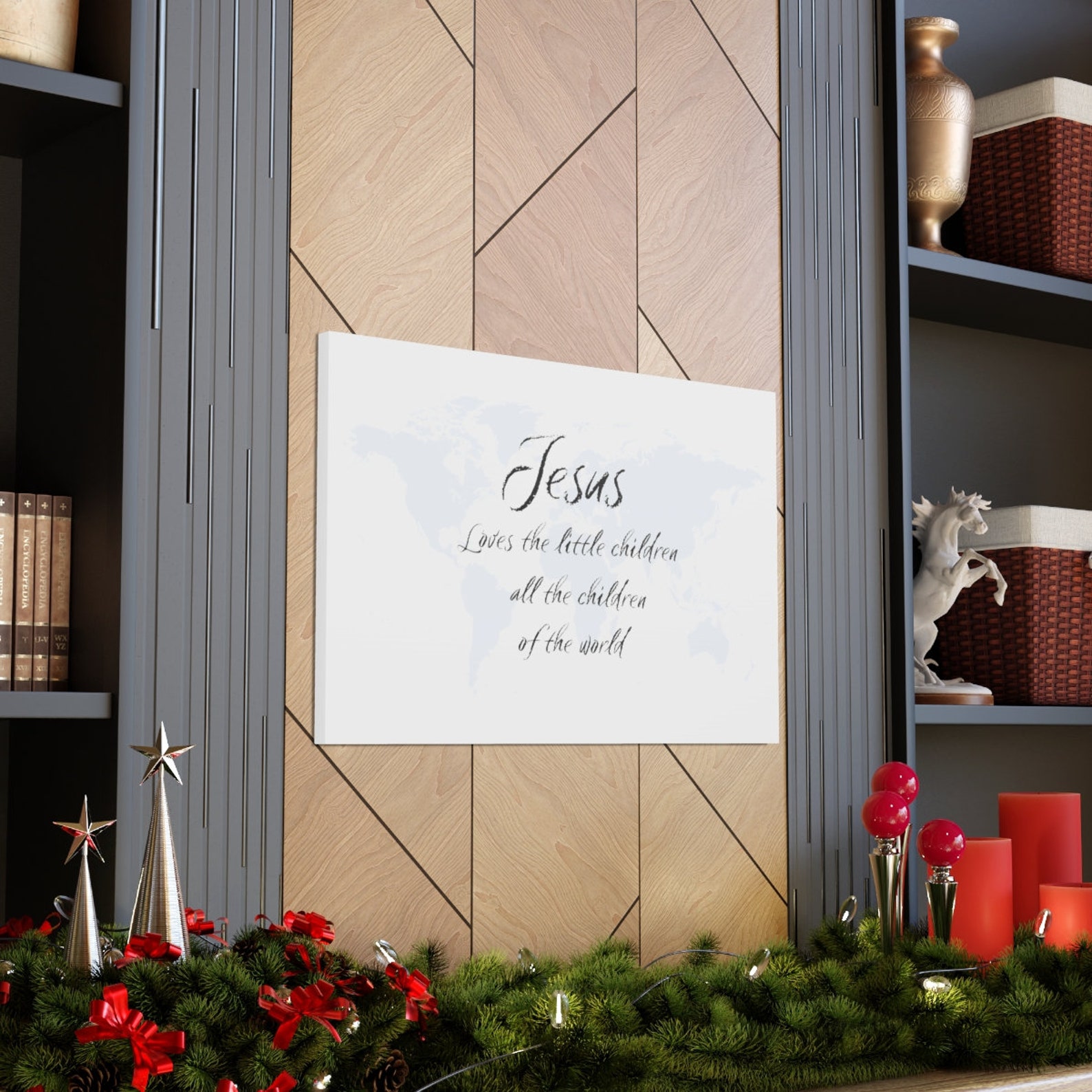 Jesus Loves the Little Children Scripture Wall Art Canvas - Etsy
