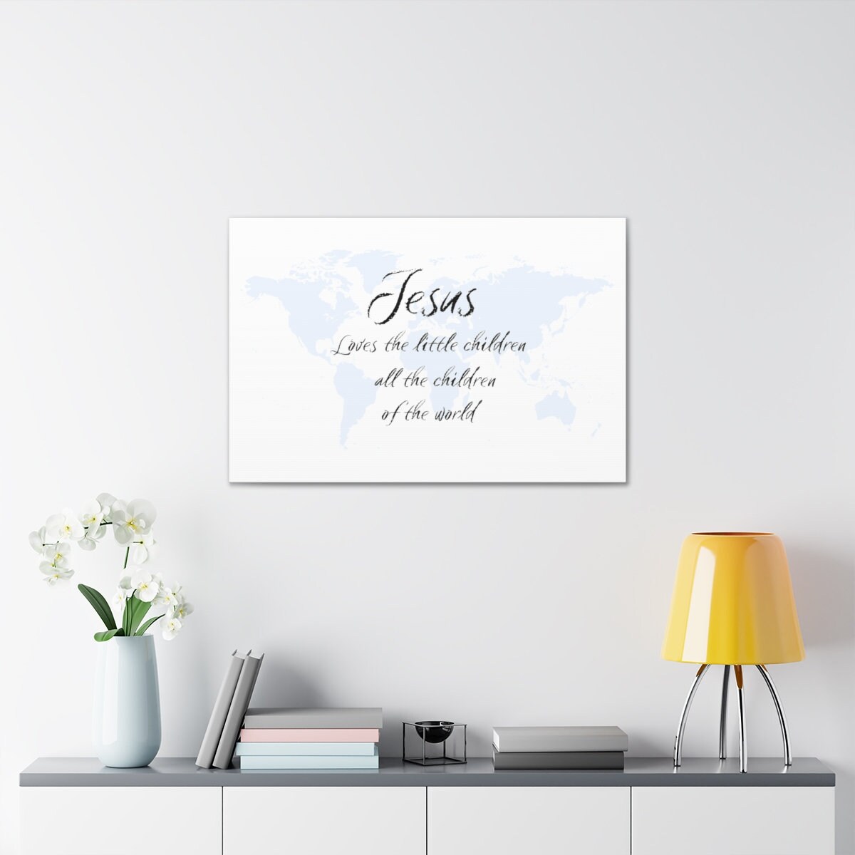 Jesus Loves the Little Children Scripture Wall Art Canvas - Etsy