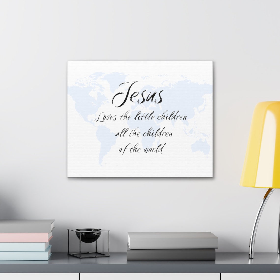 Jesus Loves the Little Children Scripture Wall Art Canvas - Etsy