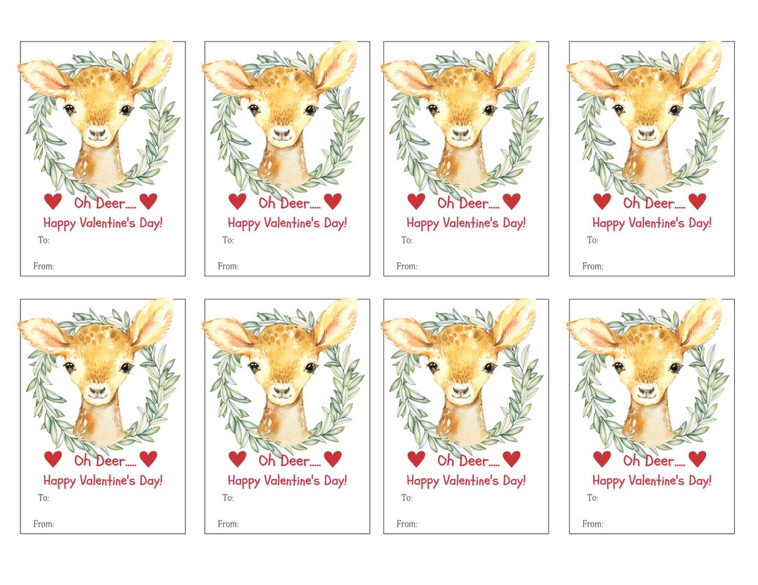 Cute Woodland Animals, Pick 1 of 8 Choices, Kids Valentine Cards ...
