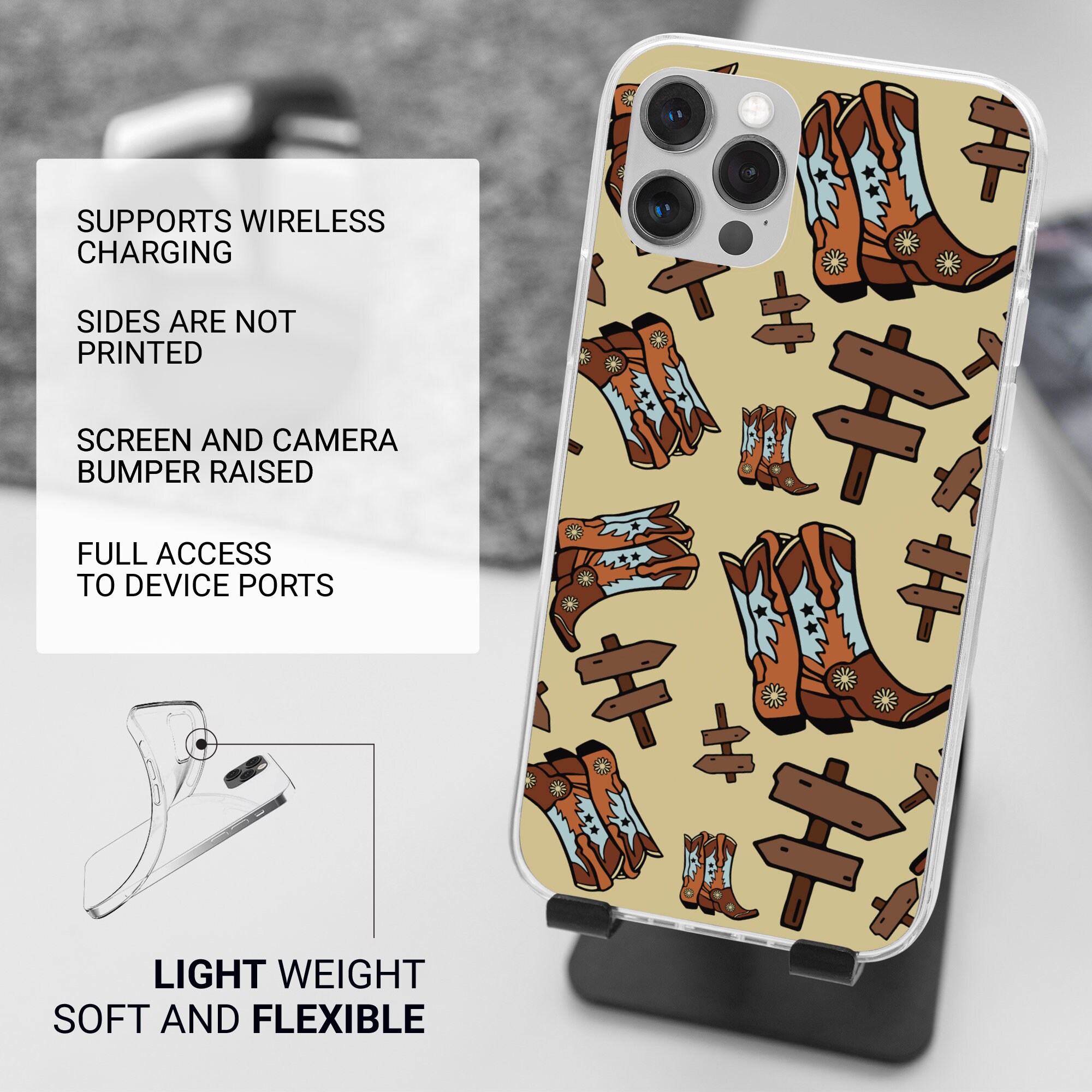 Cute Cowboy Western Phone Case Aesthetic Country Cover for - Etsy