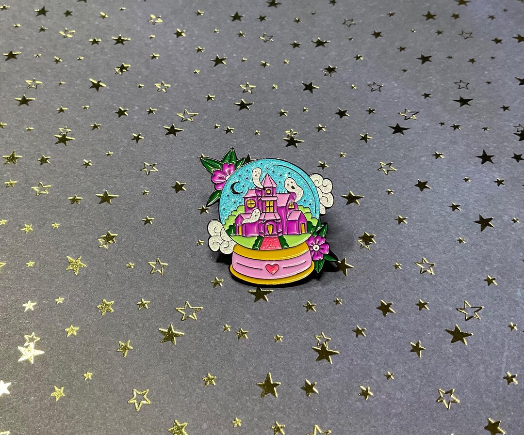Haunted House Snow Globe Enamel Pin, Gothic Jewelry - Etsy