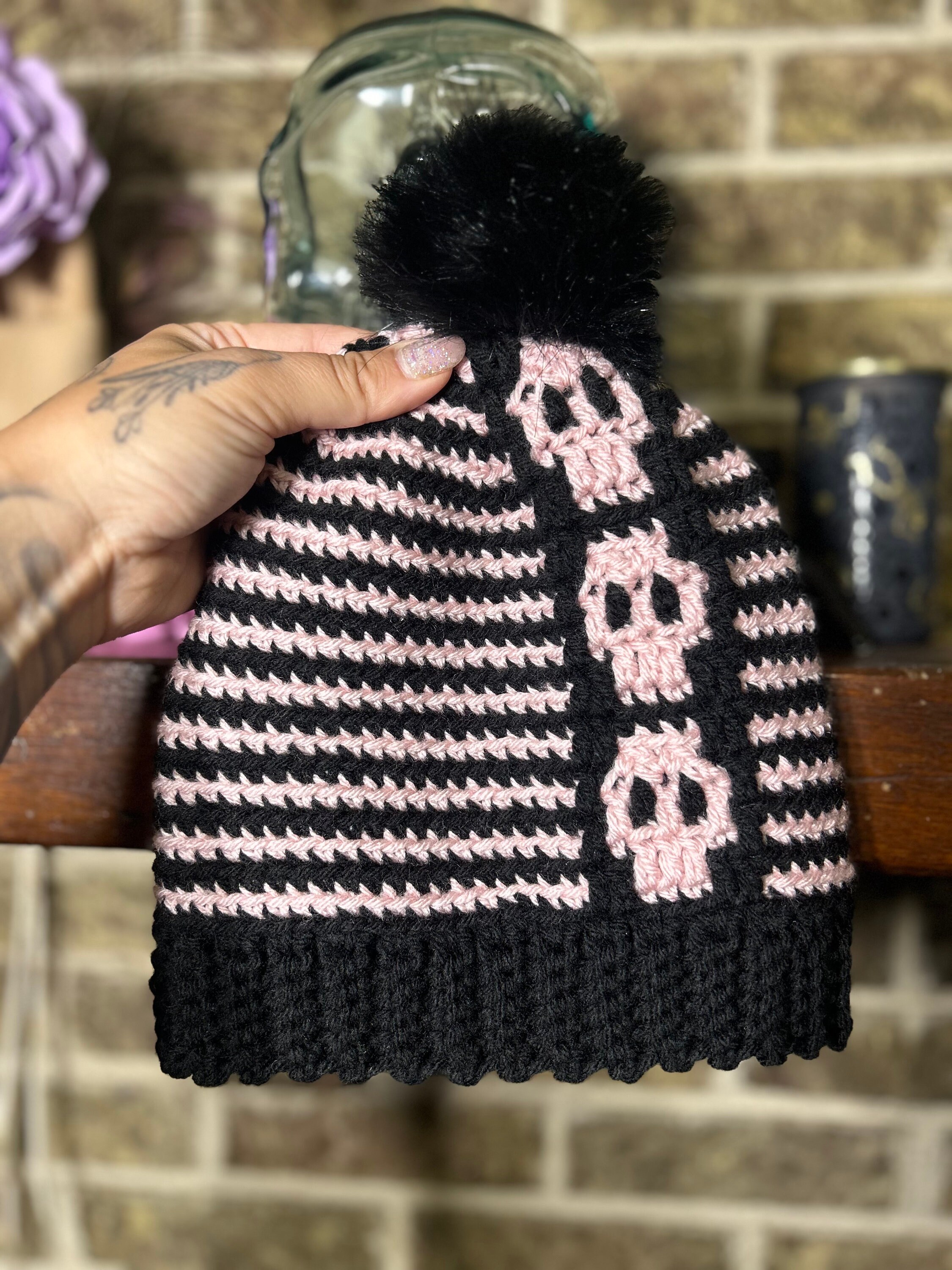 Skull Beanie, Crochet Skull Hat - Etsy