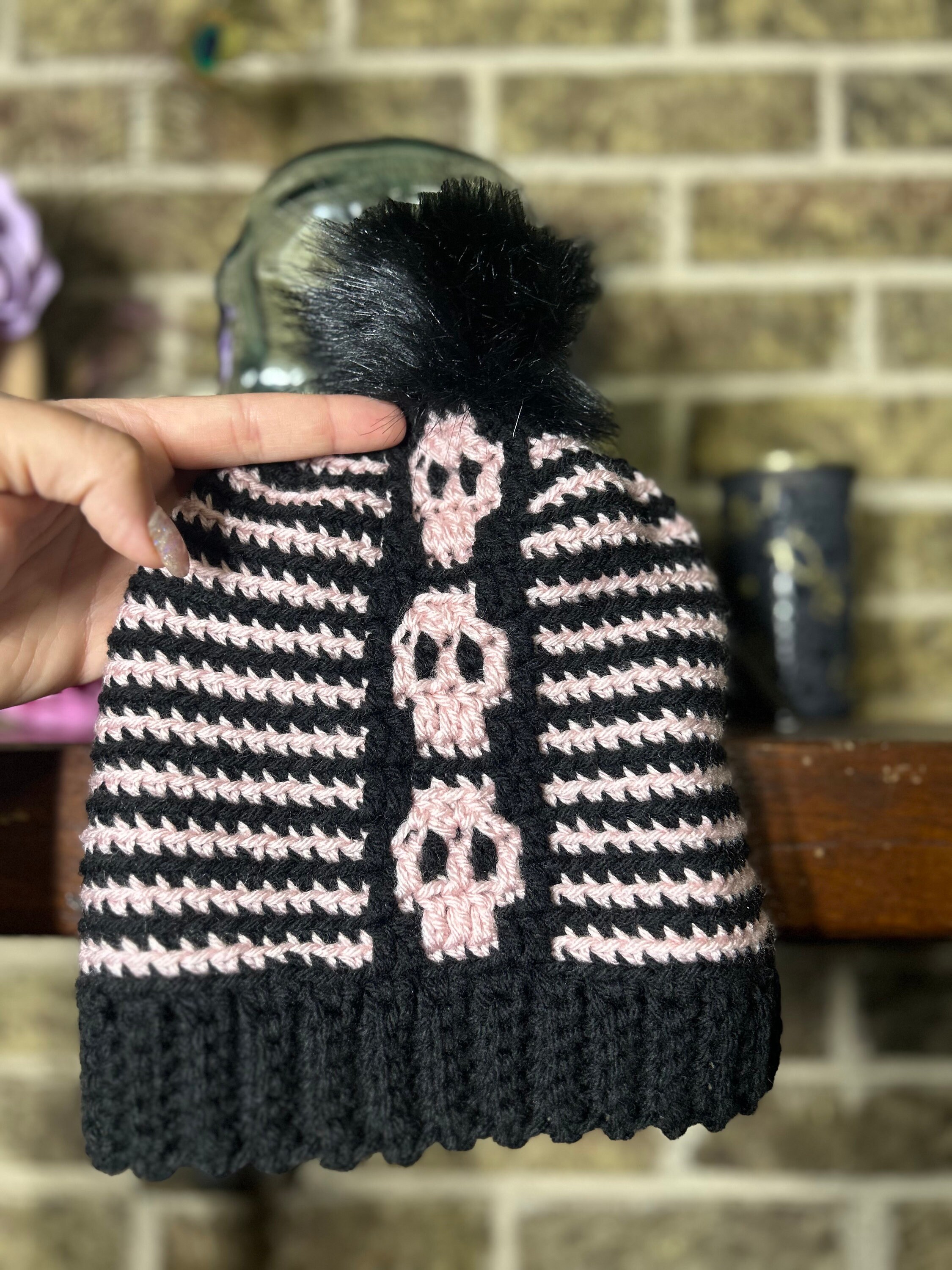 Skull Beanie, Crochet Skull Hat - Etsy