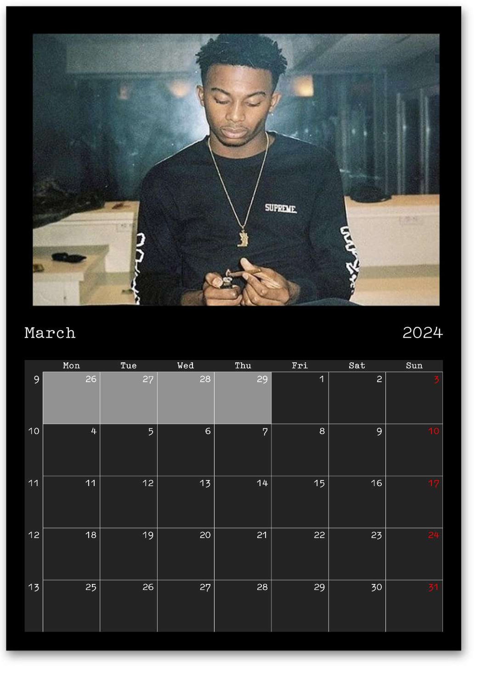 Playboi Carti Calendar 2024 Limited Edition - Etsy