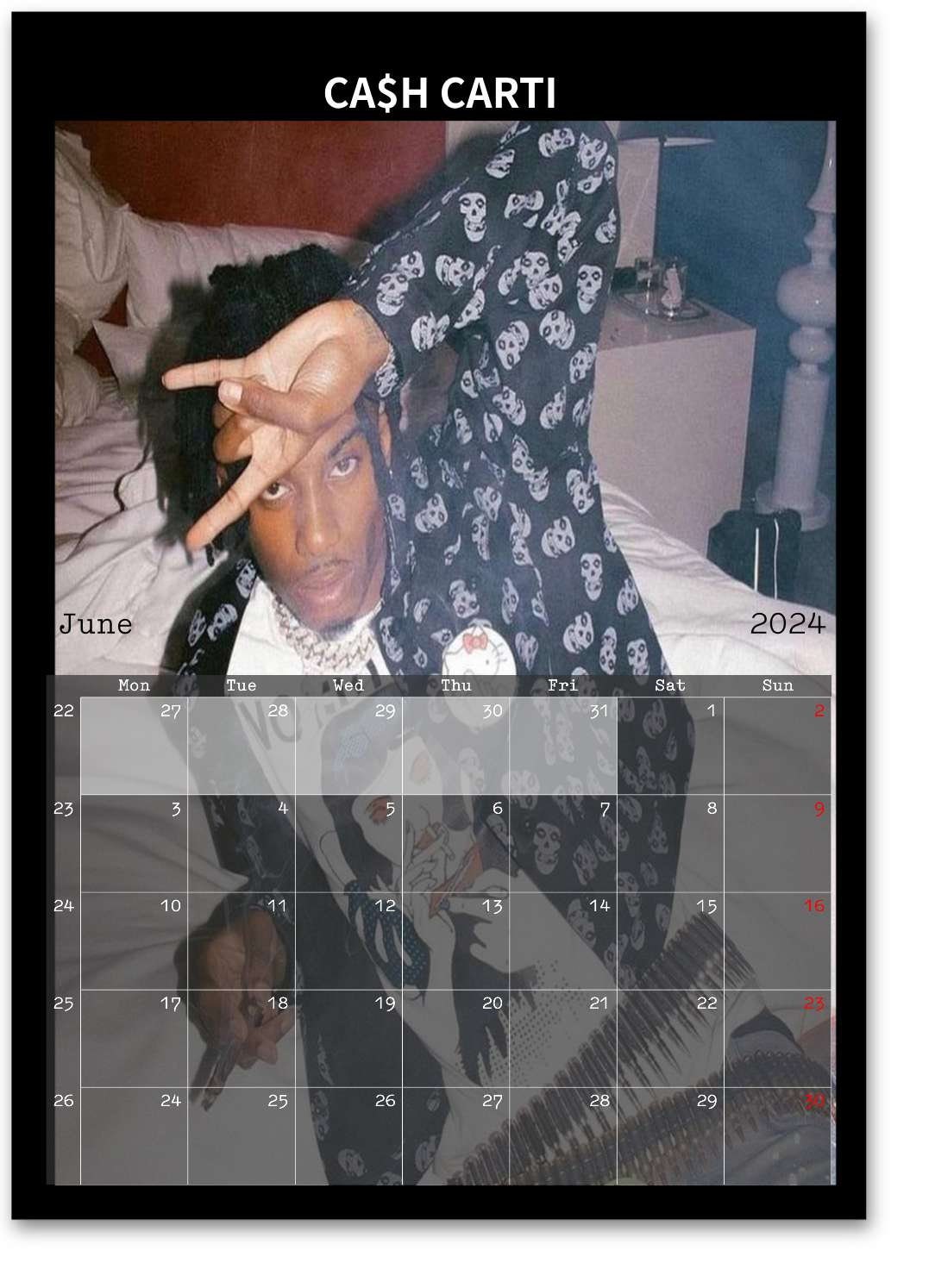 Playboi Carti Calendar 2024 Limited Edition - Etsy