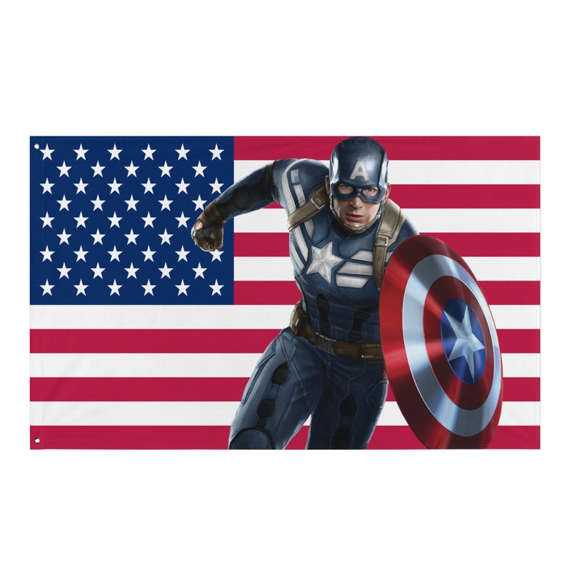 Captain America Flag Heroic Wall Art for Marvel Fans Tapestry - Etsy