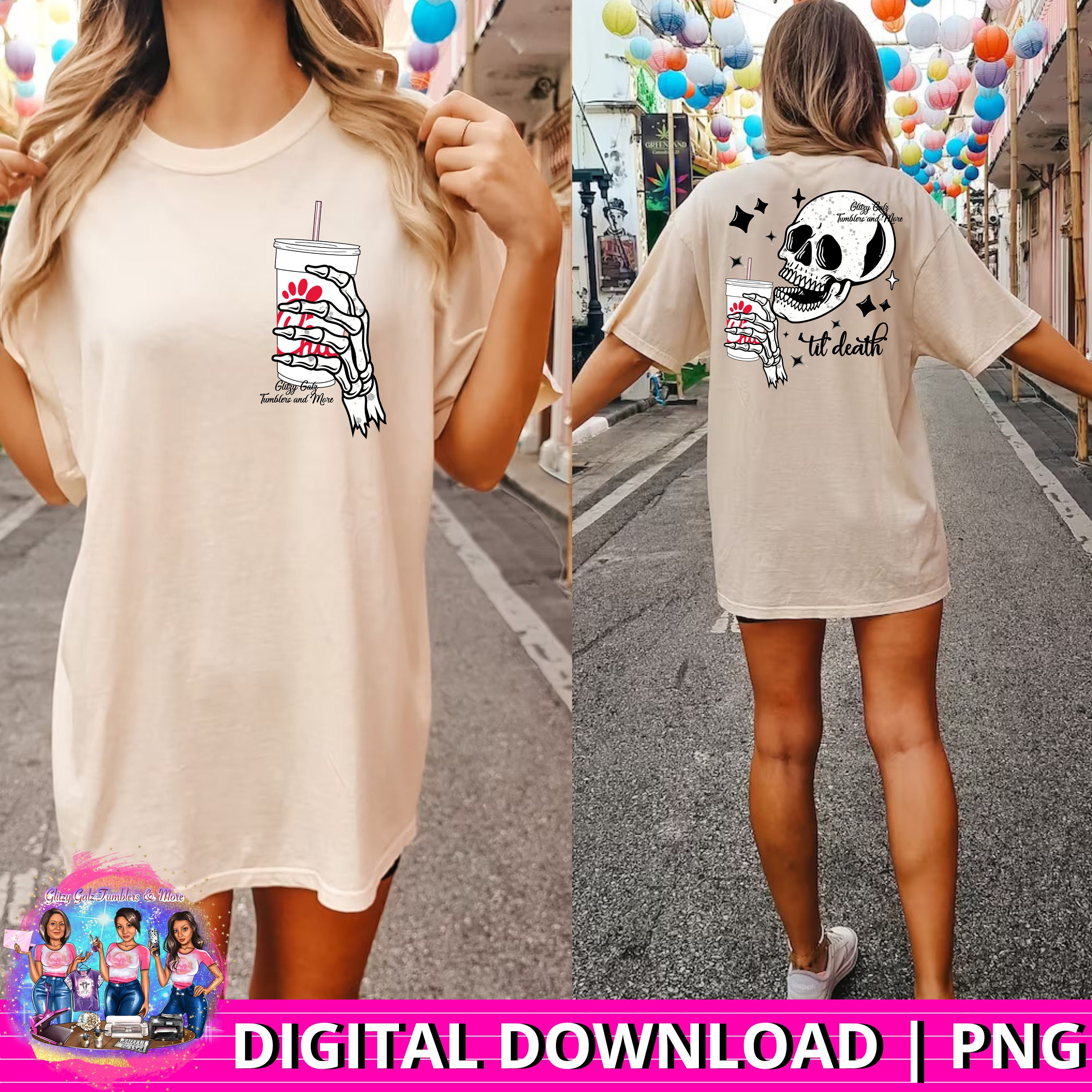 Skull Design PNG, Til Death Fast Food Drink Digital Download, Skeleton ...