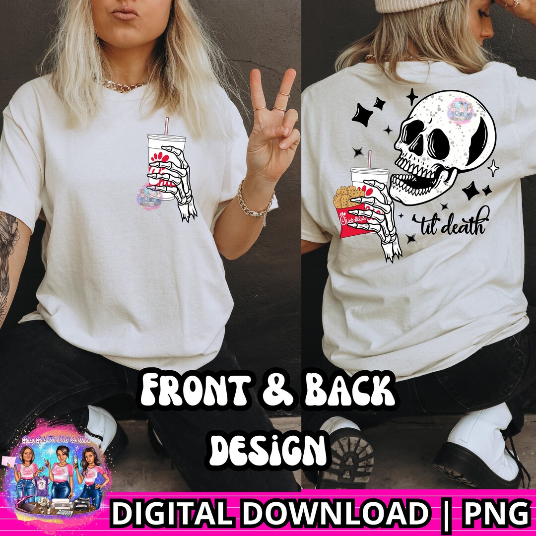 Skull Design PNG, Til Death Fast Food Drink Digital Download, Skeleton ...
