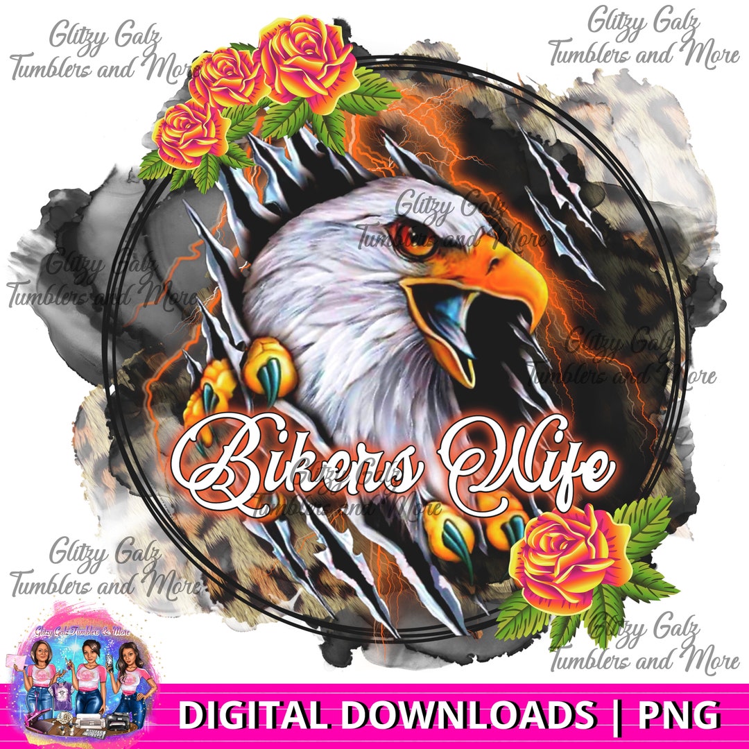 Bikers Wife PNG, Biker Eagle Instant Download, Biker Fire Graphic ...