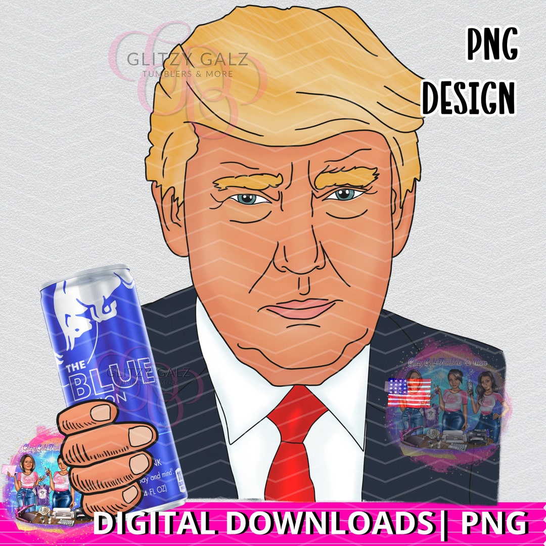 Trump PNG Digital Design, Donald Trump Drink Hand Drawn Instant ...