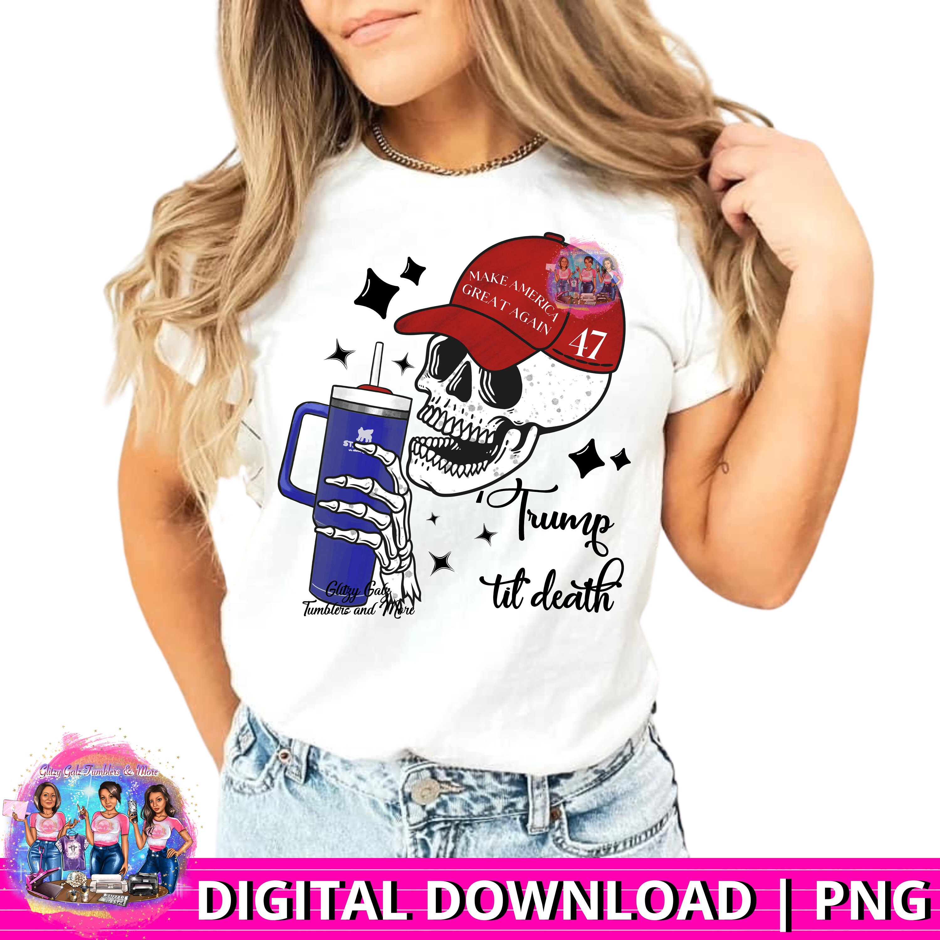 Trump Skull Design PNG, Til Death Digital Download, Skeleton Skull ...
