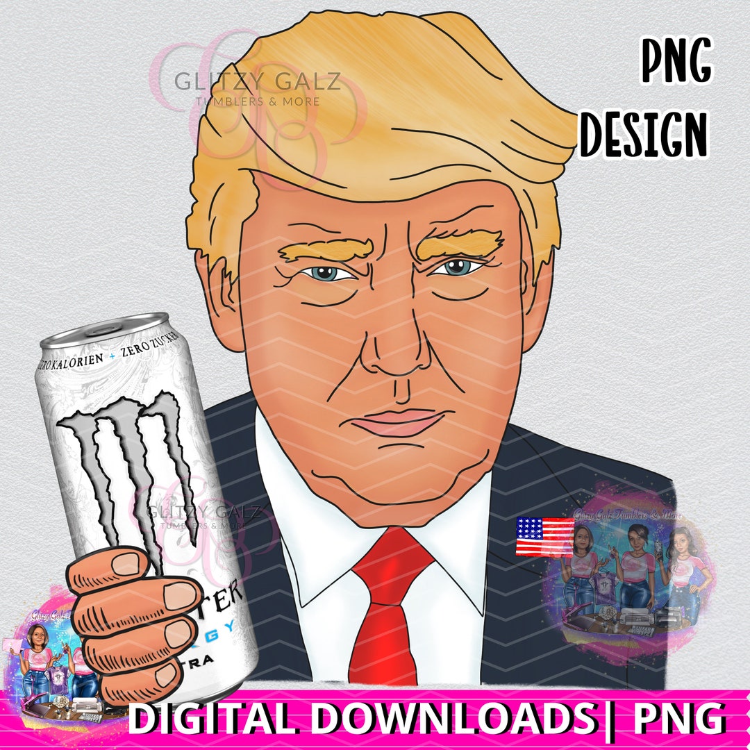Trump PNG Digital Design, Donald Trump Drink Hand Drawn Instant ...
