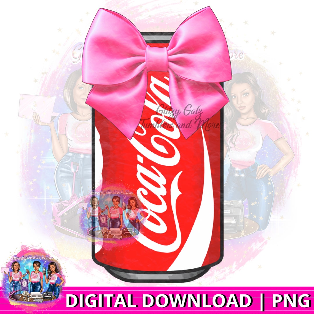 Soda Pop Drink Design PNG, Drink Can With Pink Bow Digital Download ...