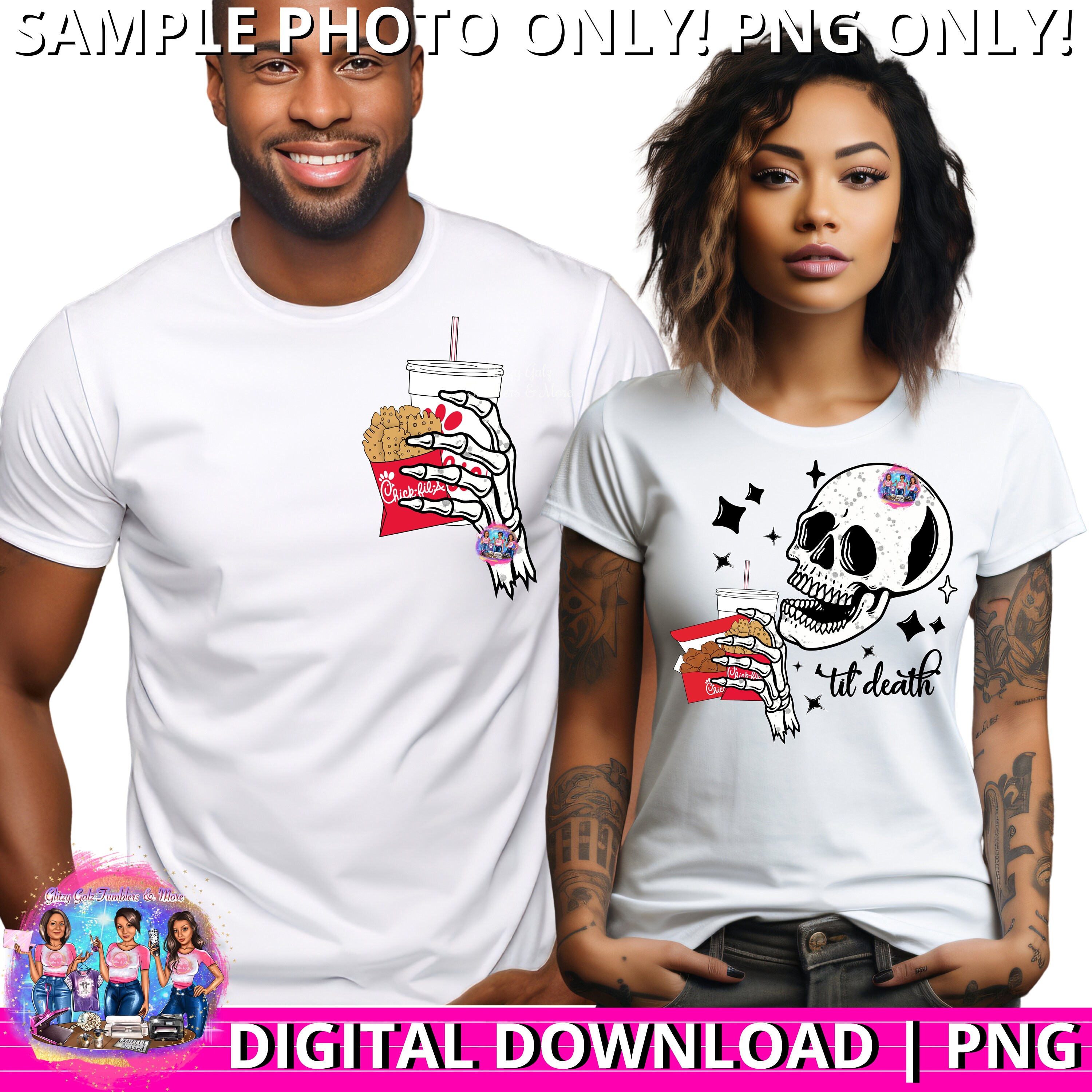 Skull Design PNG, Til Death Fast Food Drink Digital Download, Skeleton ...
