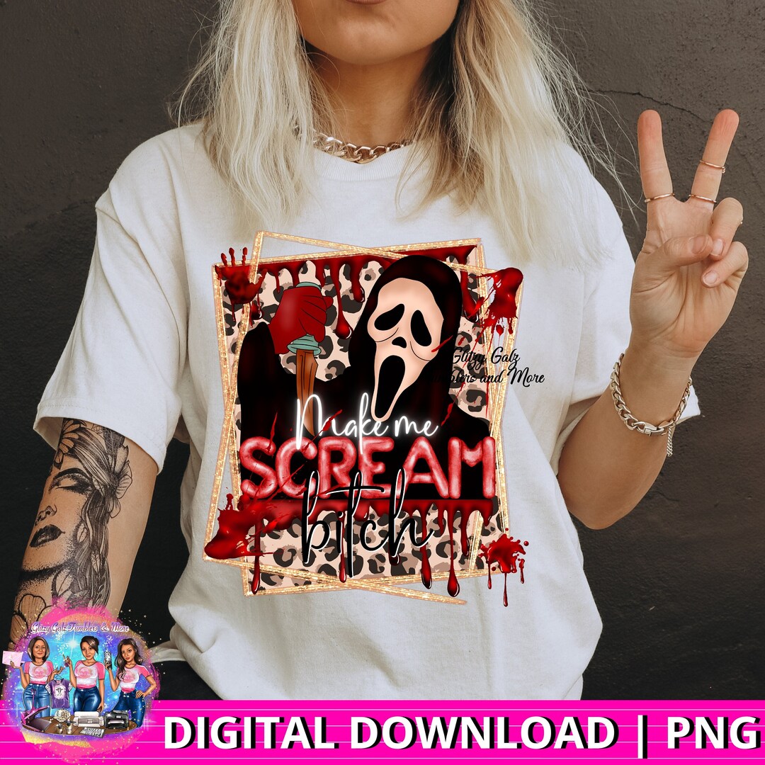 Horror Ghost PNG Leopard Print Instant Download Make Me Scream Bitch ...