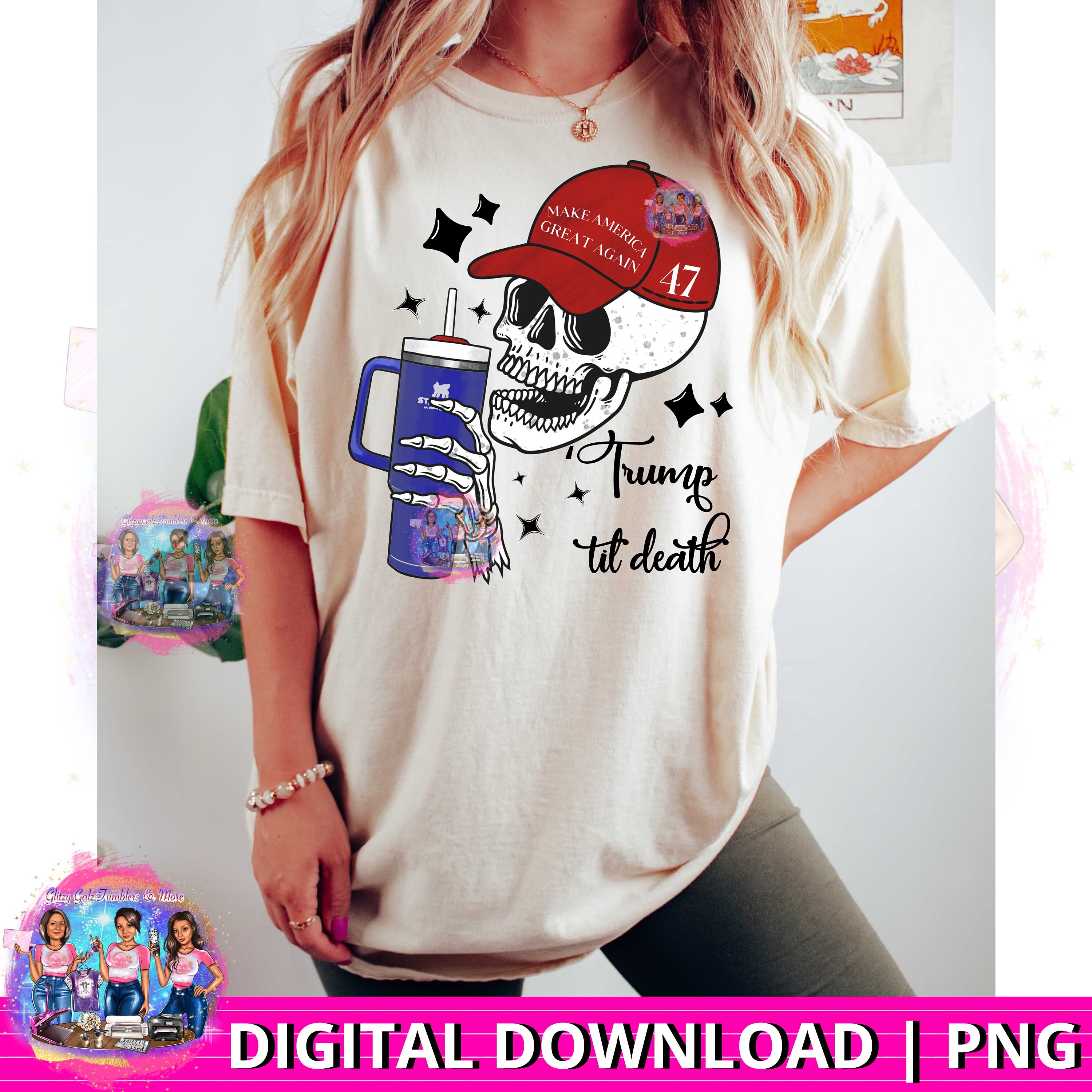 Trump Skull Design PNG, Til Death Digital Download, Skeleton Skull ...