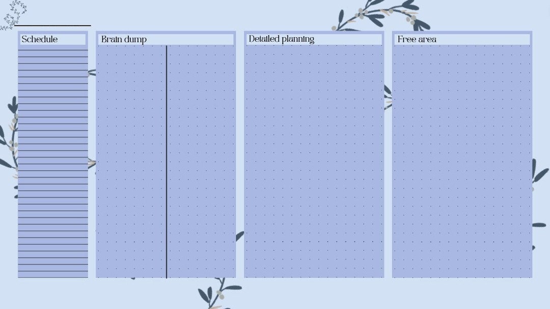 Digital Daily Planner Printable PDF ADHD to Do List Flowers Vines - Etsy