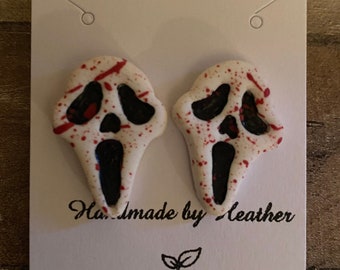 Clay Ghostface Earrings - Etsy