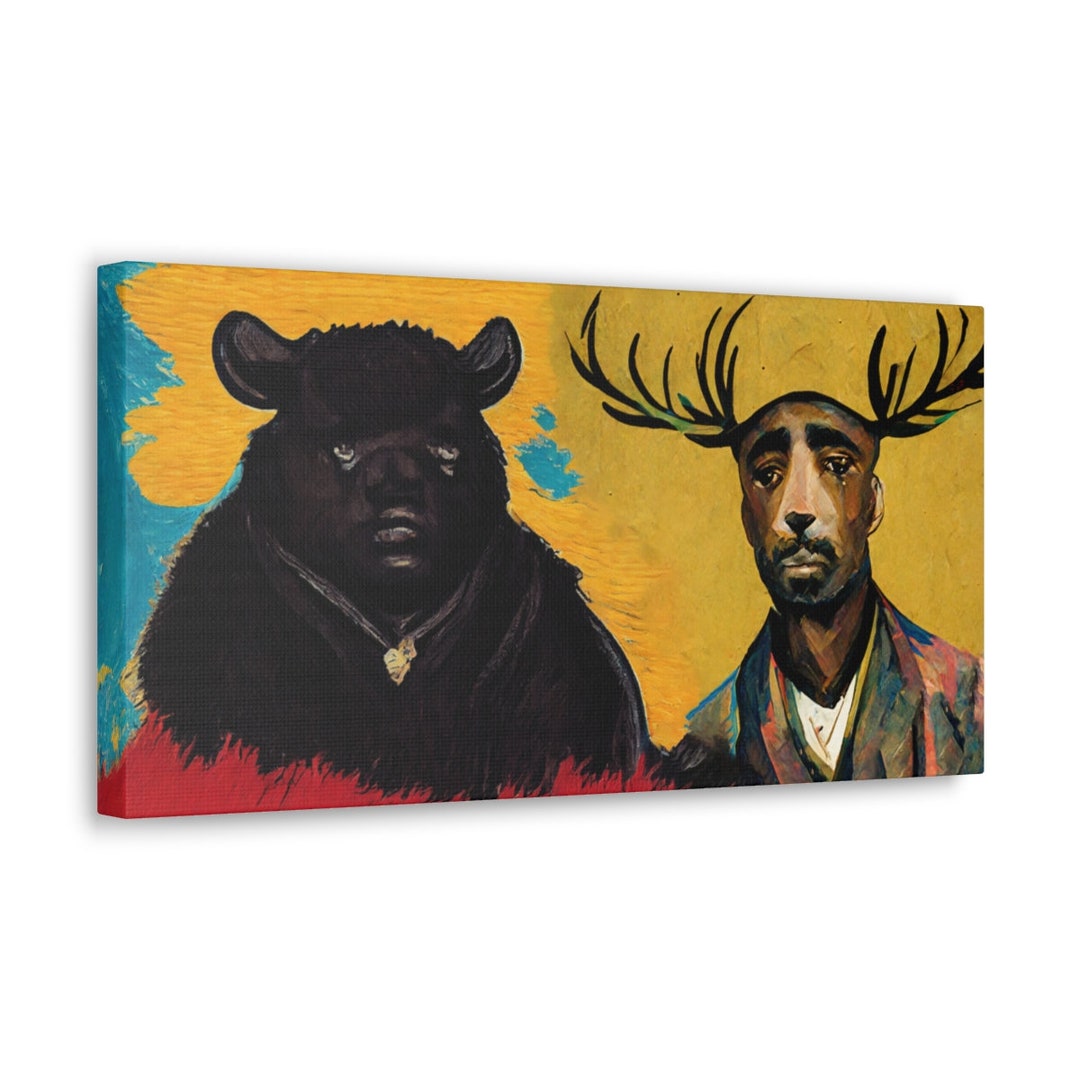 Biggie and Tupac Animal Duo, Wide Canvas Gallery Wraps - Etsy