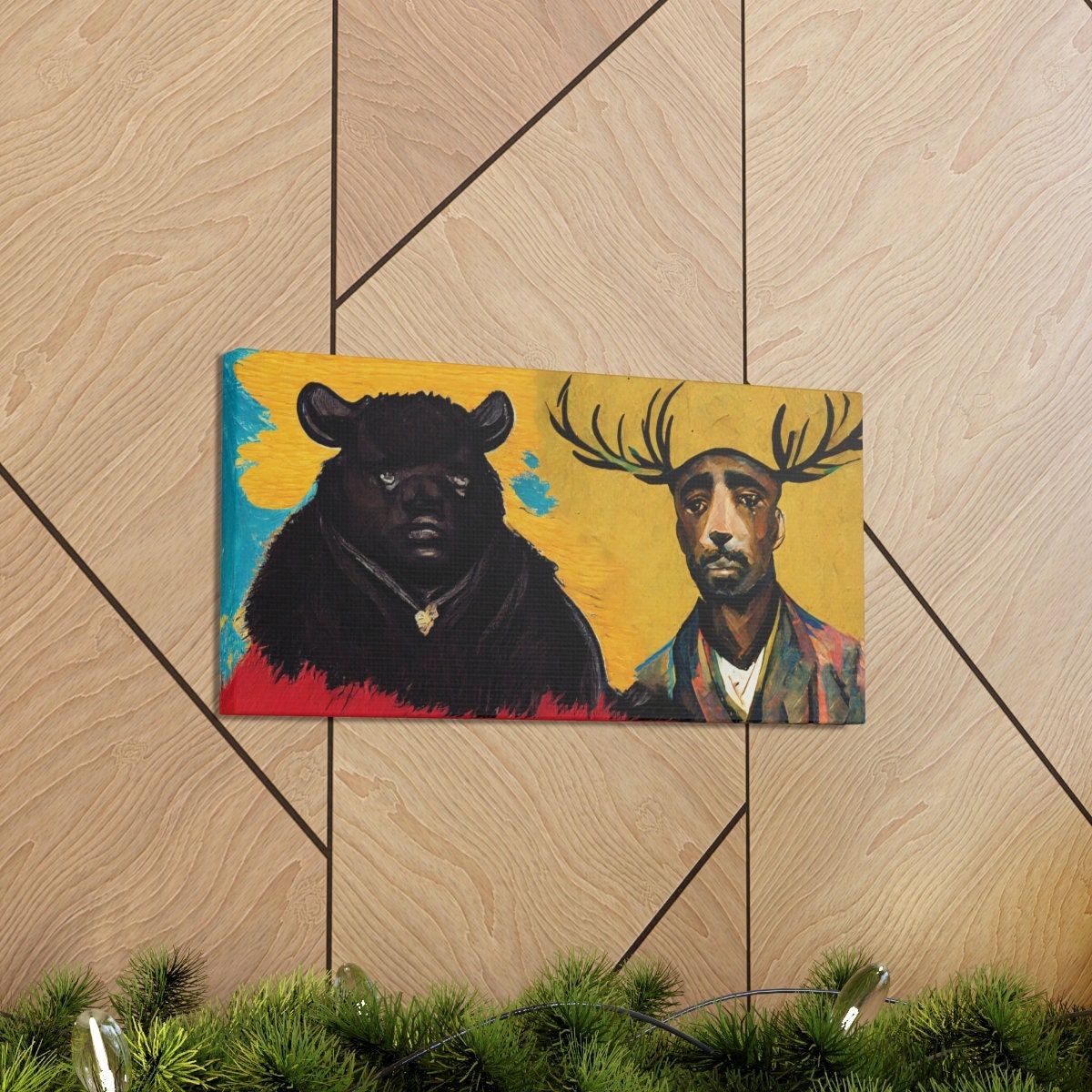 Biggie and Tupac Animal Duo Wide Canvas Gallery Wraps - Etsy