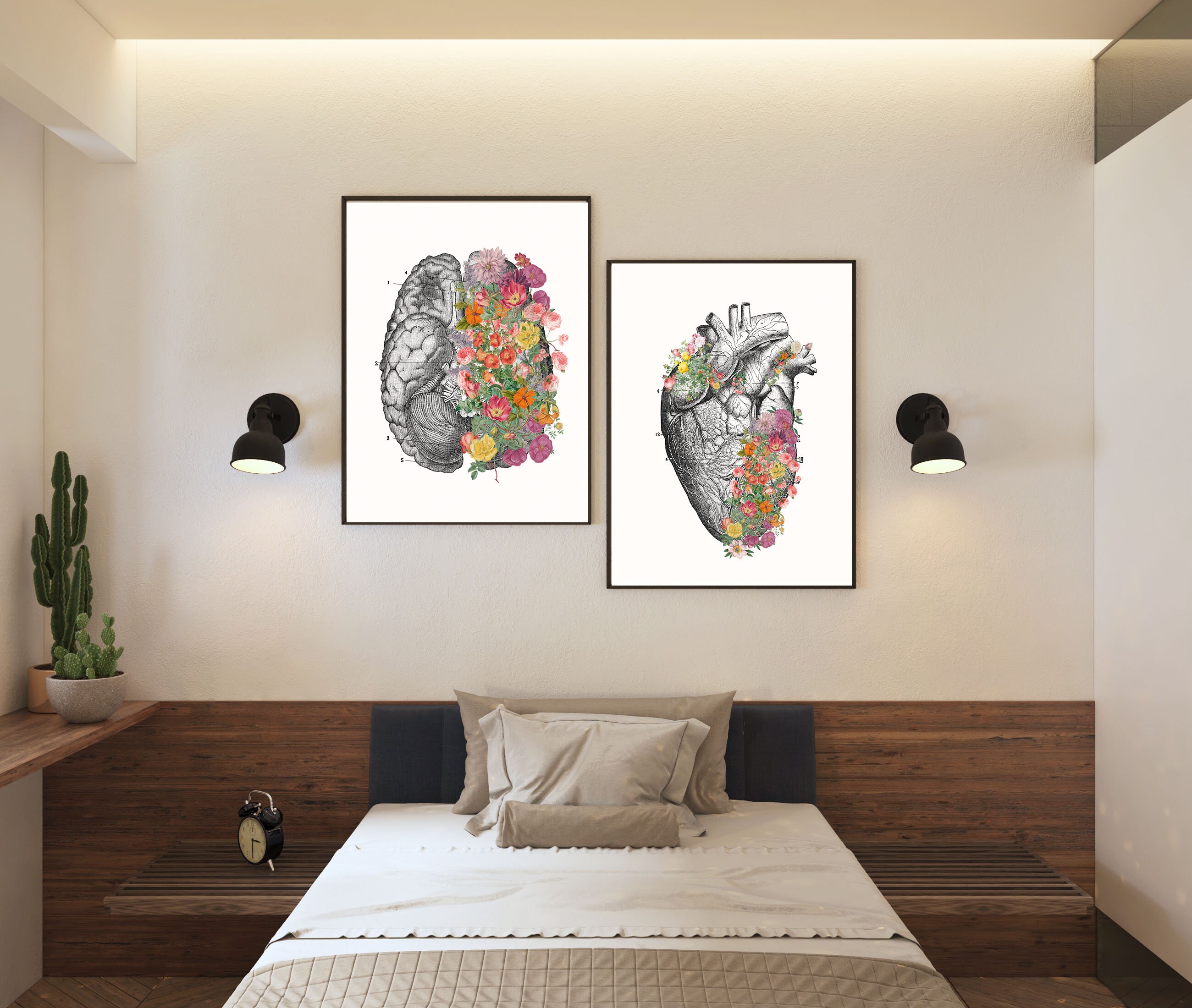 Human Anatomy Art Prints, Set of 2, Vintage Medical Wall Art, Doctor ...