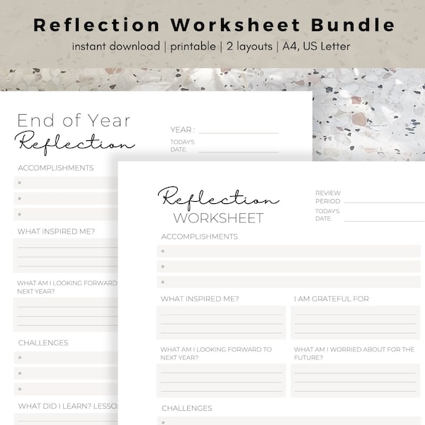 Monthly Reflection Printable - Etsy