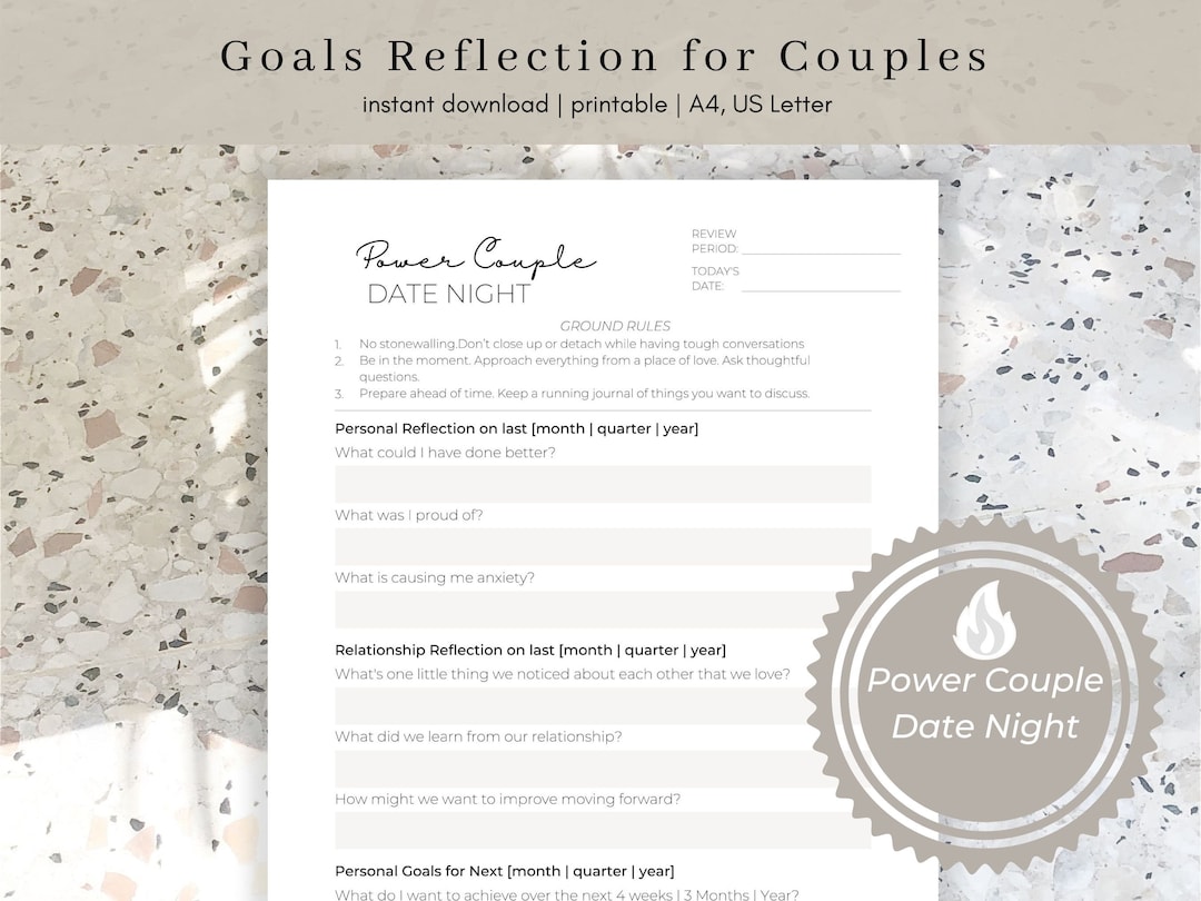Goals Reflection for Couples | Power Couple Goal Accountability ...