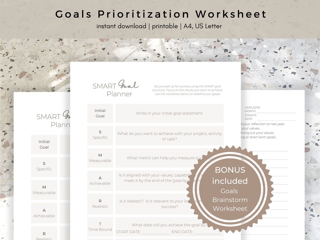 Smart Goal Planner Template, Goal Planning Guide, Project Planner ...