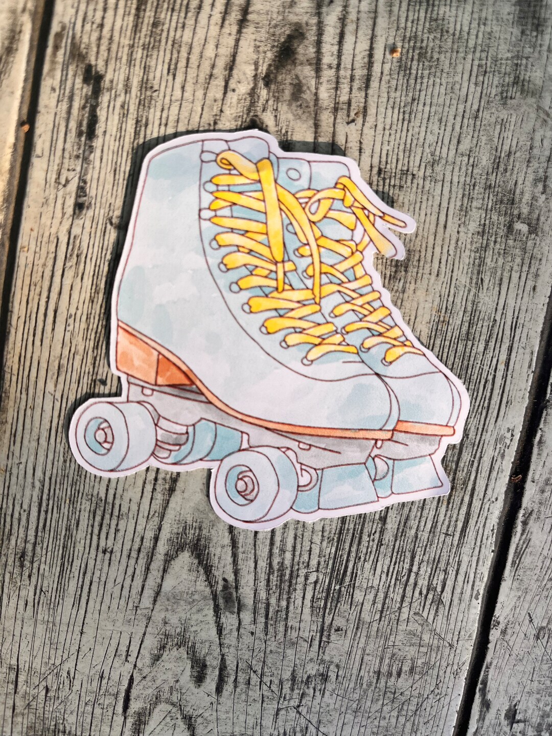 Watercolor Roller Skates Sticker - Etsy